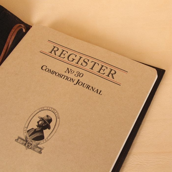 Leather Journal Cover No. 30, Personalized, USA Made | Col. Littleton