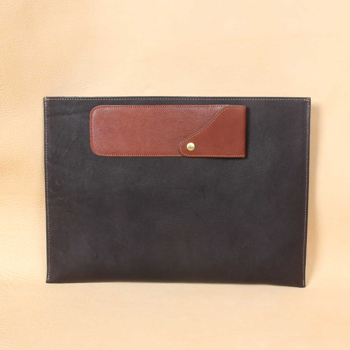 Leather Pocket for iPad Pro No. 8 | Handmade in USA | Pencil Pocket