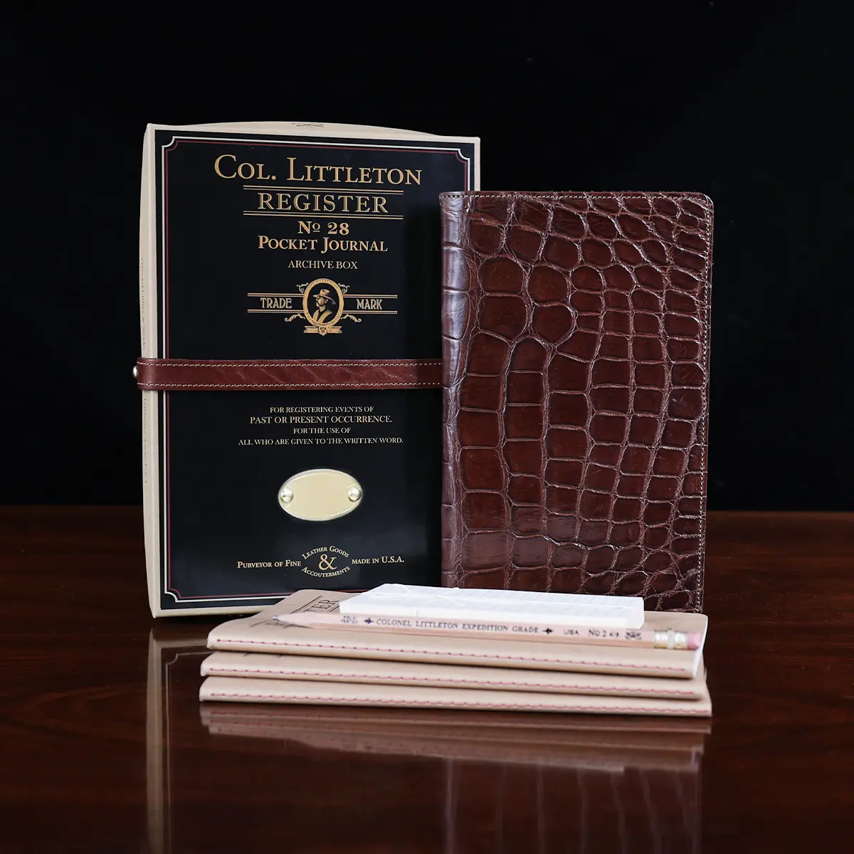 Alligator Pocket Journal No. 28 ID002 | Best & USA Made | Col. Littleton