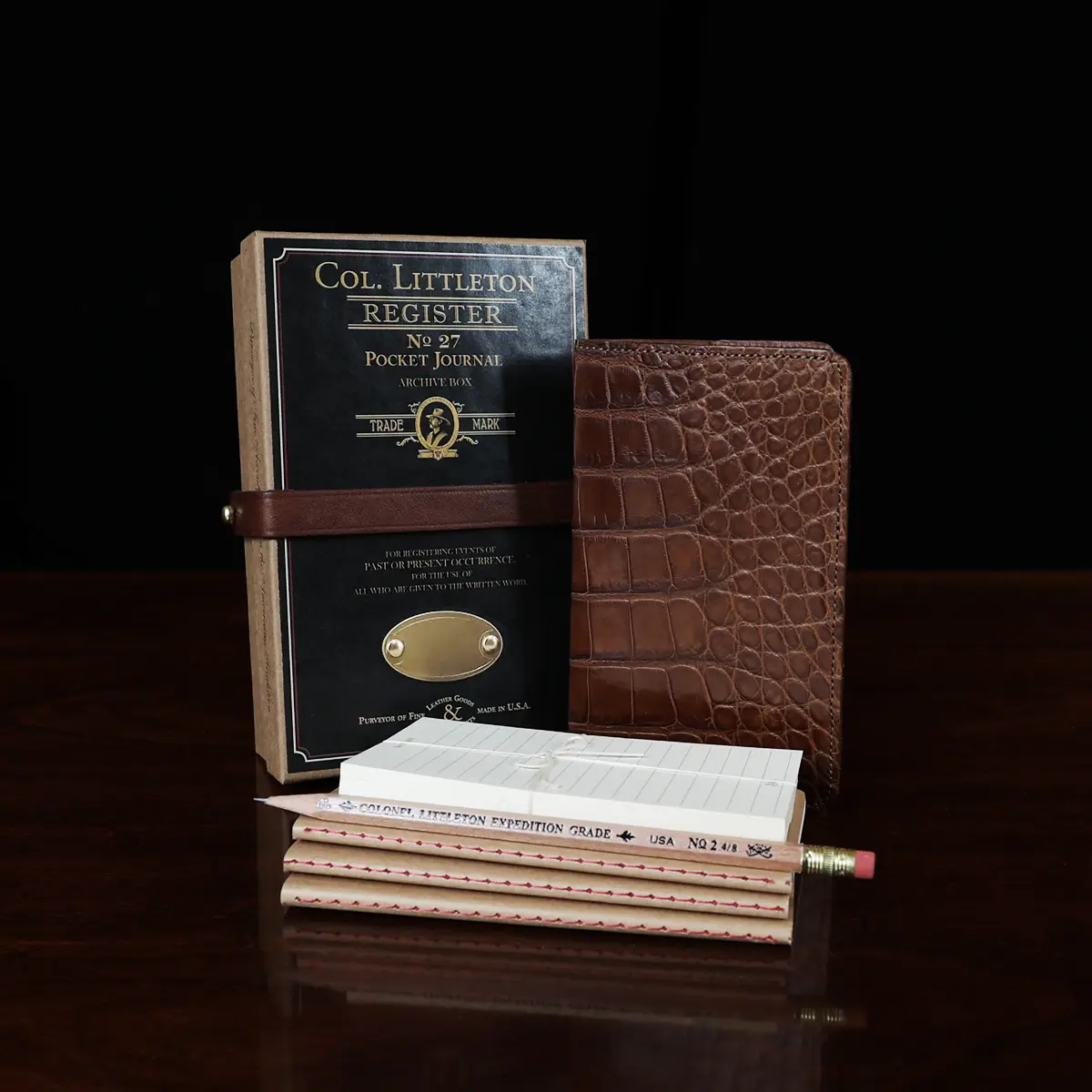 Luxury American Alligator Pocket Journal | USA Made | Col. Littleton