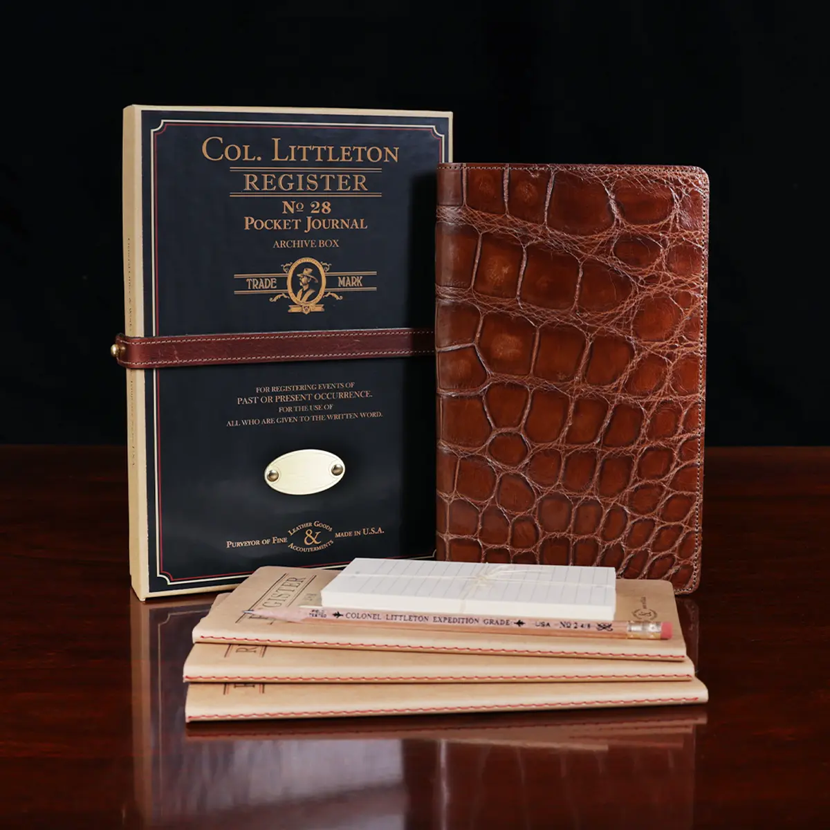 Alligator Pocket Journal No. 28 ID002 | Best & USA Made | Col. Littleton