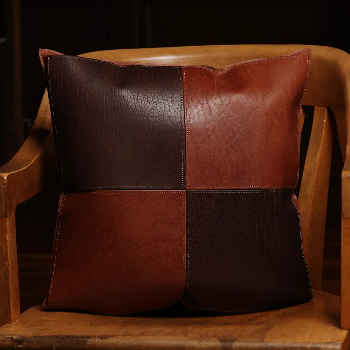 Full-Grain Leather Pillow | American Made | Col. Littleton