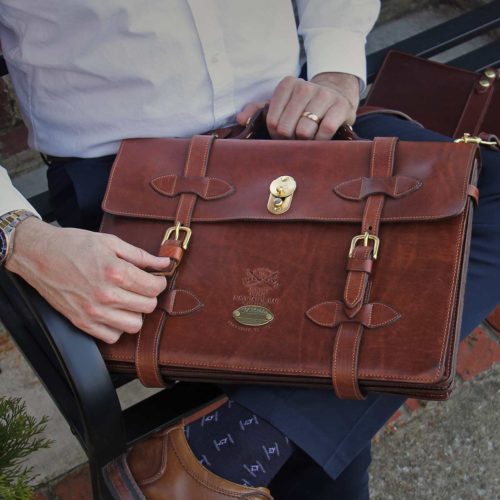 Leather Navigator Briefcase No. 1943, USA Made, Full-Grain | Col. Littleton