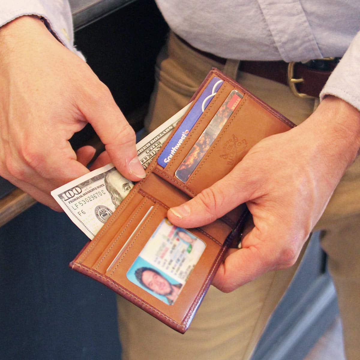 Leather Billfold Wallet No.4, Personalized USA Made Bifold | Col. Littleton