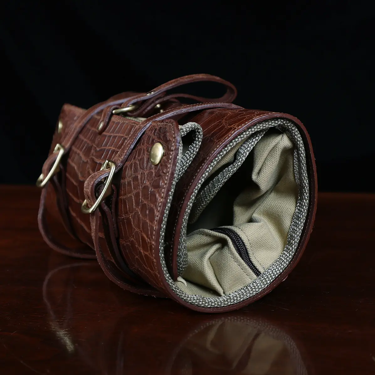 American Alligator Shaving Dopp Kit, USA Made Toiletry Bag | Col. Littleton