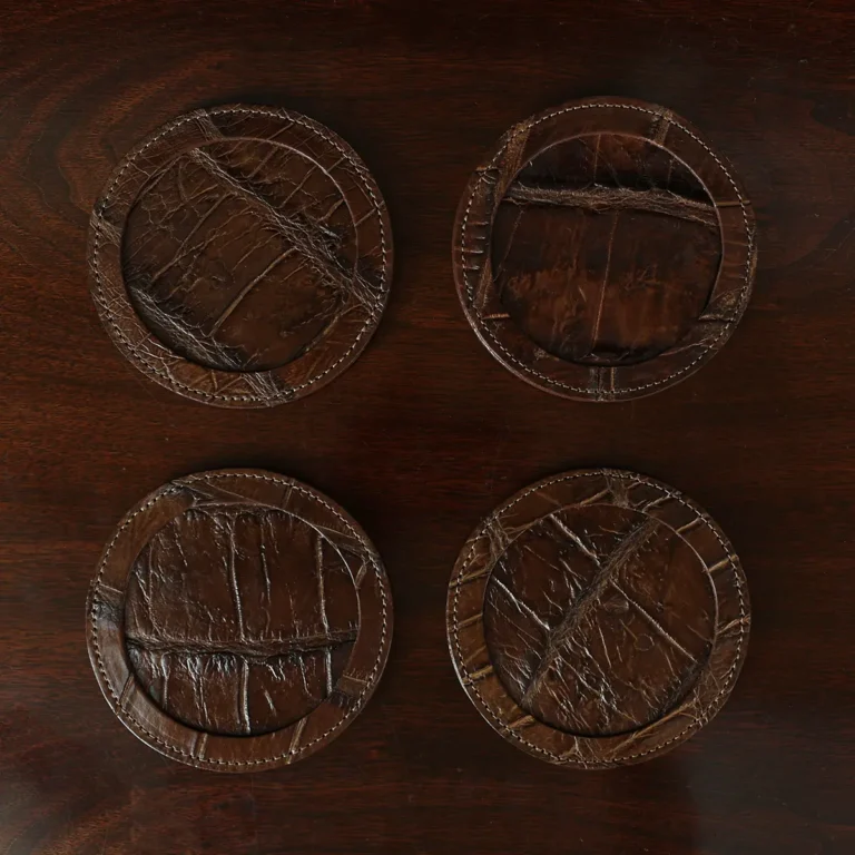 Alligator Leather Round Coasters | Made in America
