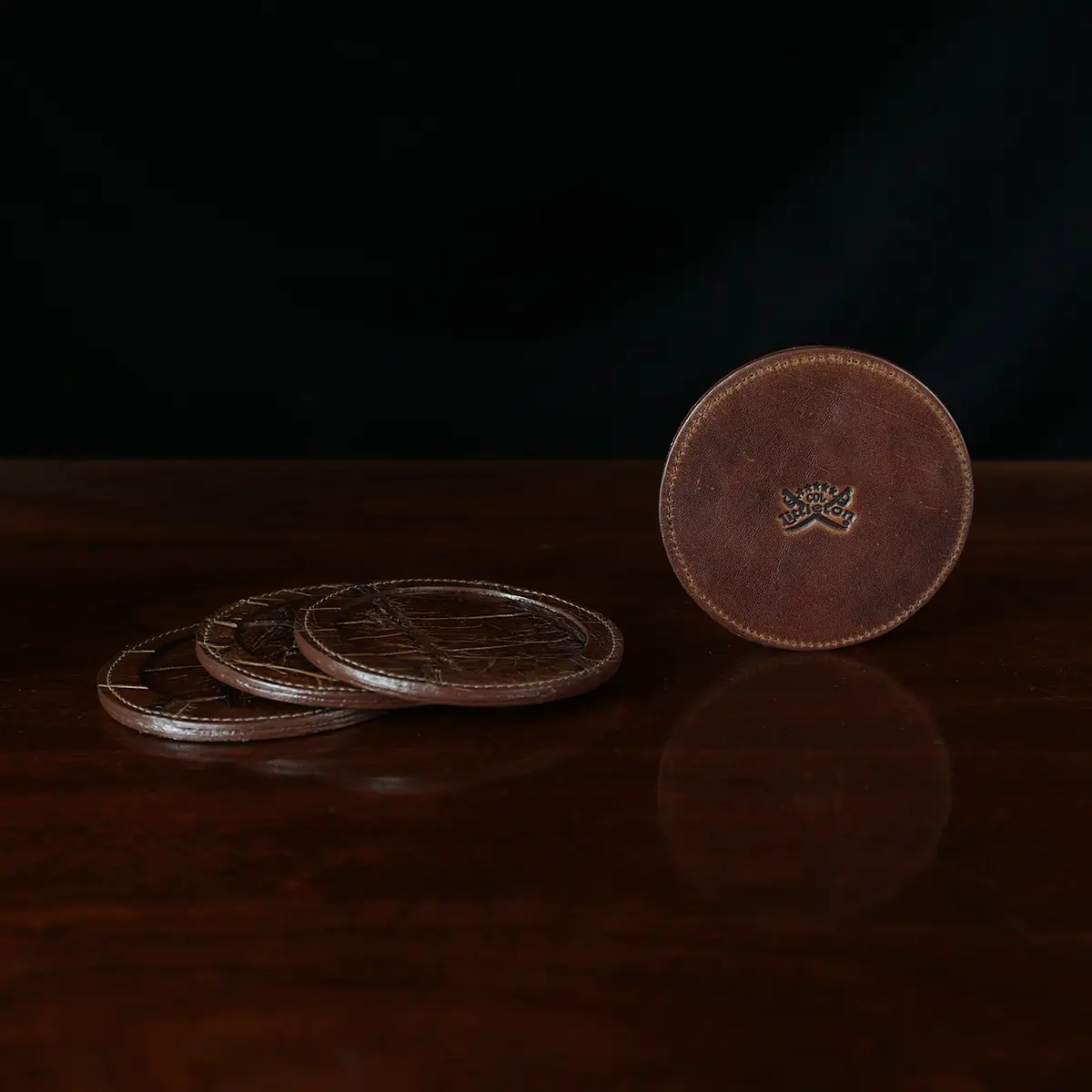 Alligator Leather Round Coasters | Made in America